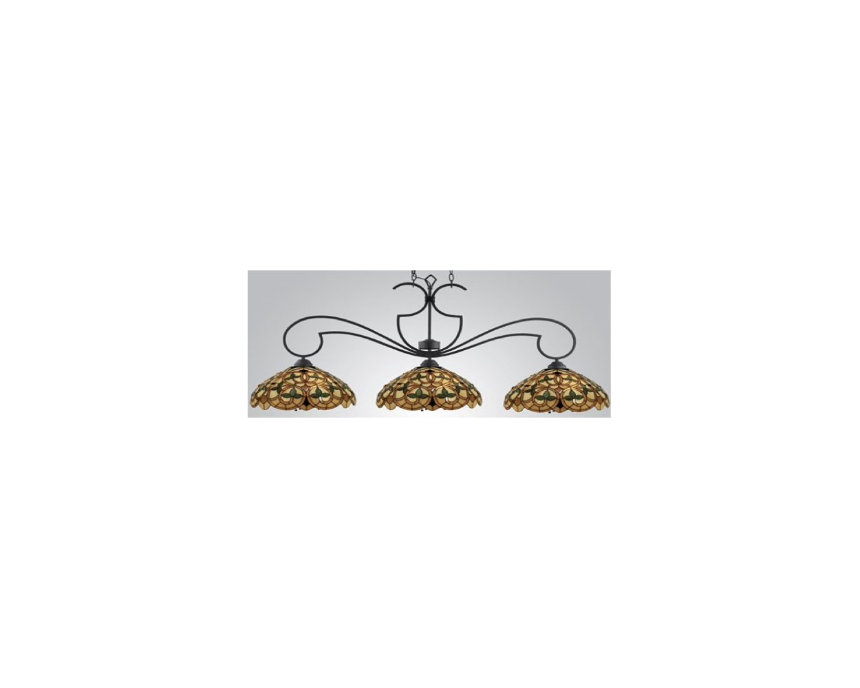Tiffany 3 Shade with Metal Billiard Lights for Pool Table size 7ft-9ft ...