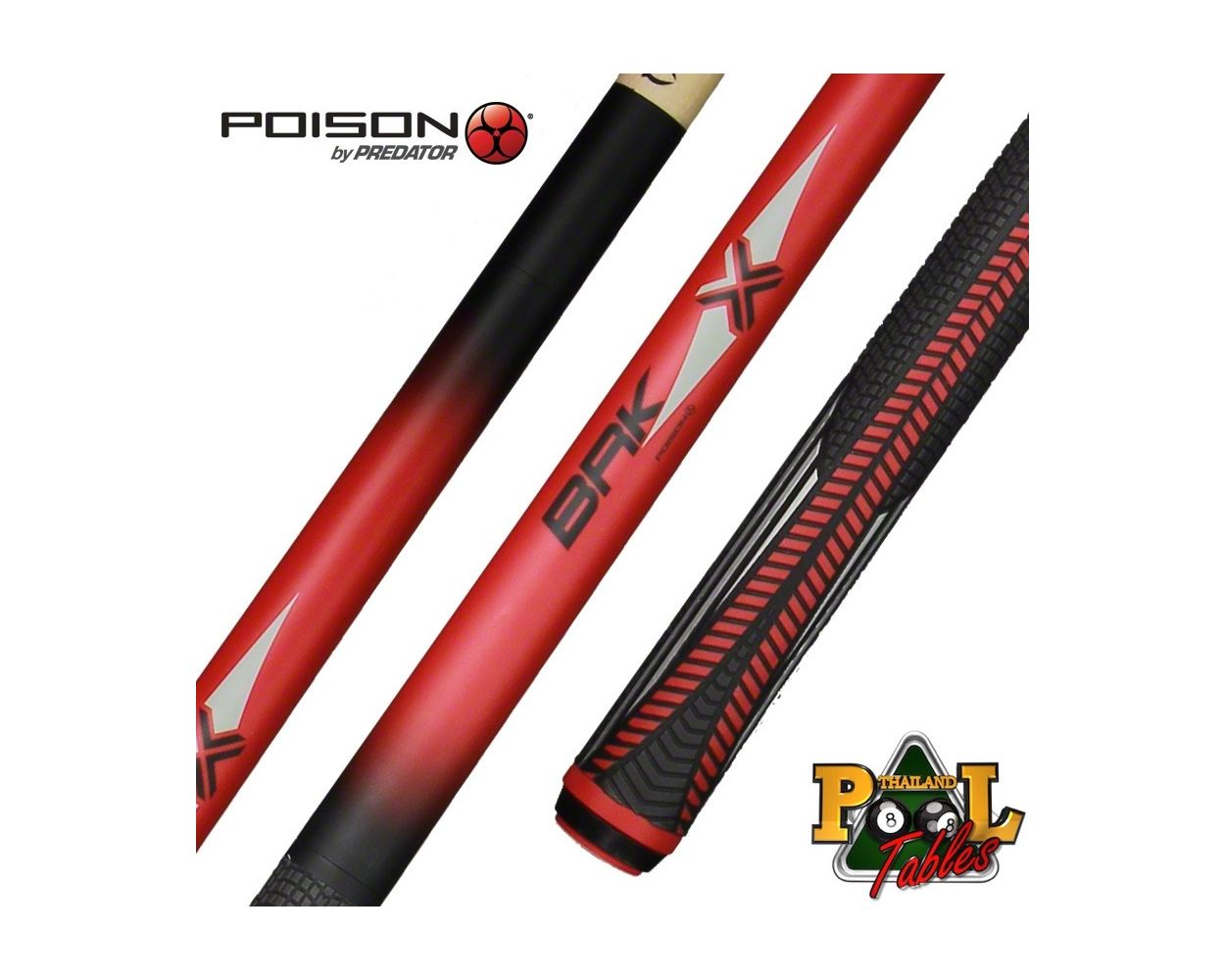 Poison VX4 BRK/JMP Red Break and Jump Cue | Thailand Pool Tables