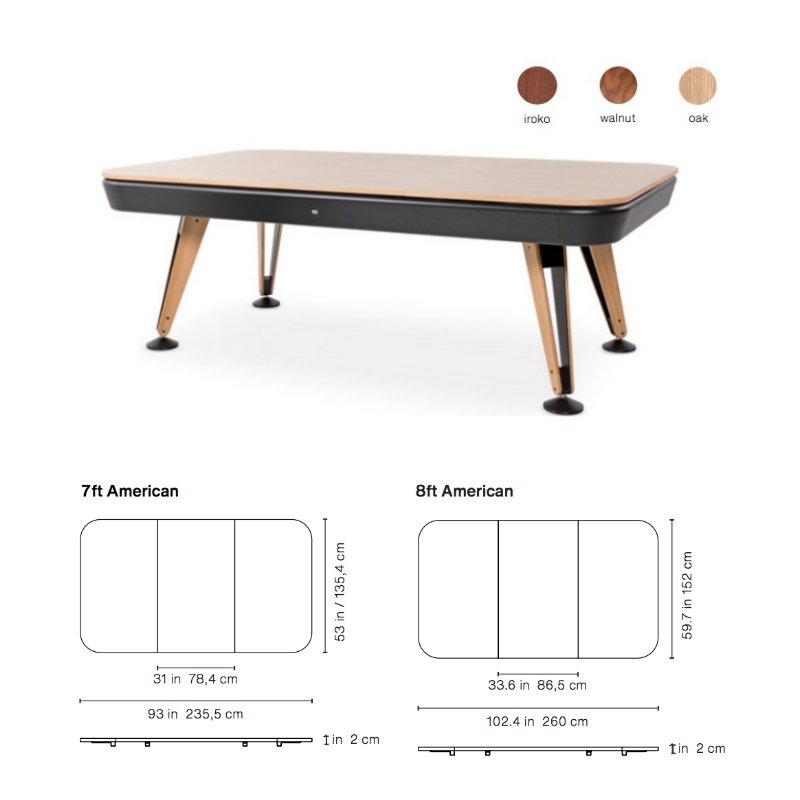 RS Barcelona Diagonal Black Pool Table 7ft - Iroko Legs | Thailand Pool ...