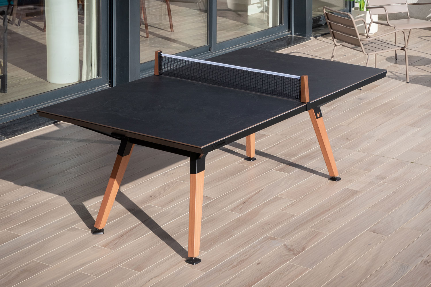 Cornilleau Origin Outdoor Table Tennis Medium Size White Frame Stone Top